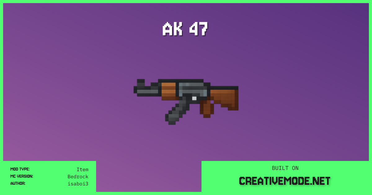 Ak 47 | Free Bedrock Addon | CreativeMode