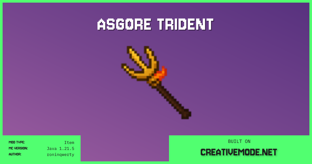 Asgore Trident | Free Java 1.21.5 Mod | CreativeMode