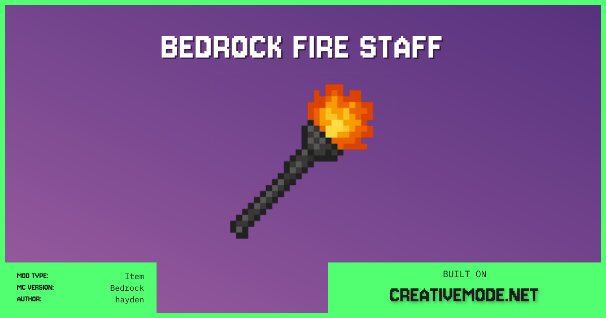 Bedrock Fire Staff | Free Bedrock Addon | CreativeMode