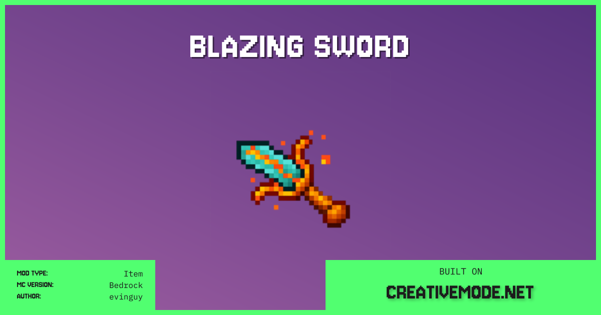 Blazing Sword | Free Bedrock Addon | CreativeMode