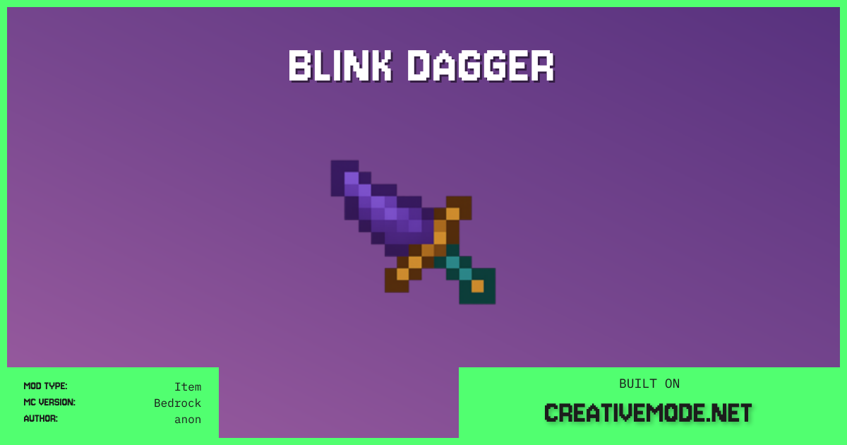 Blink Dagger | Free Bedrock Addon | CreativeMode