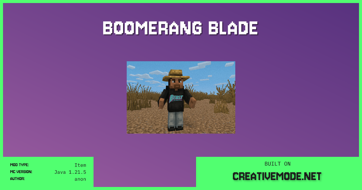 Boomerang Blade | Free Java 1.21.5 Mod | CreativeMode