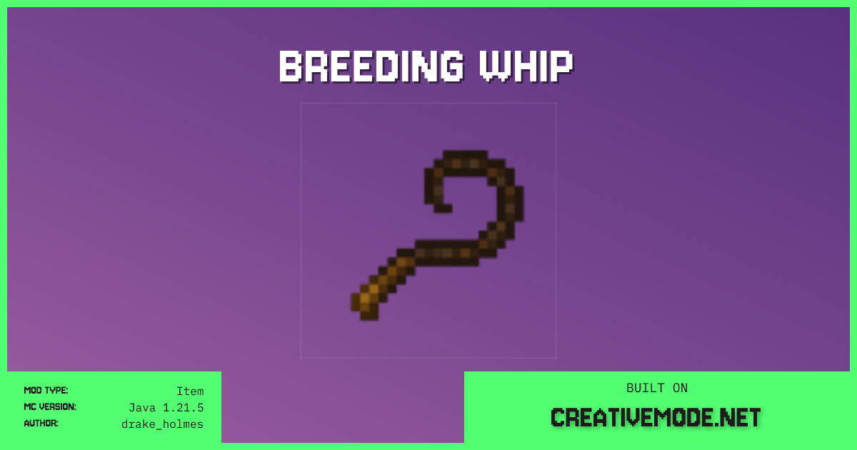 Breeding Whip | Free Java 1.21.5 Mod | CreativeMode