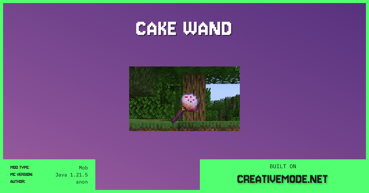 Cake Wand | Free Java 1.21.5 Mod | CreativeMode