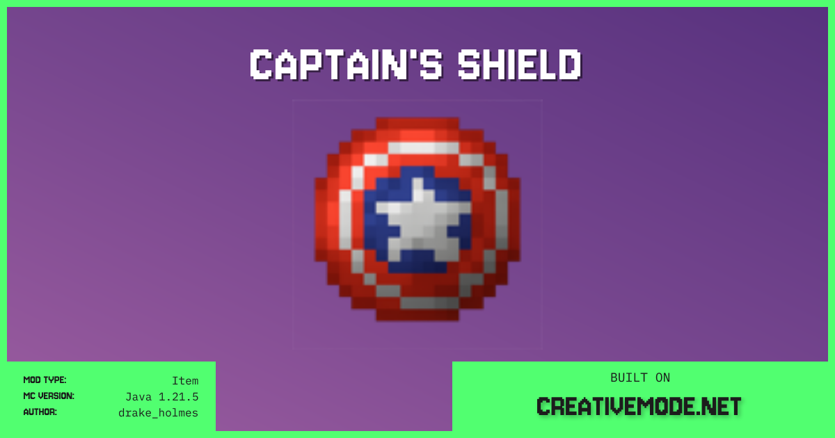 captain's shield | Free Java 1.21.5 Mod | CreativeMode