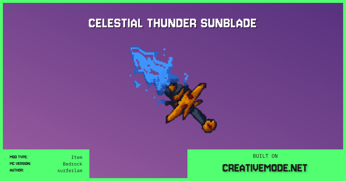 Celestial Thunder Sunblade | Free Bedrock Addon | CreativeMode