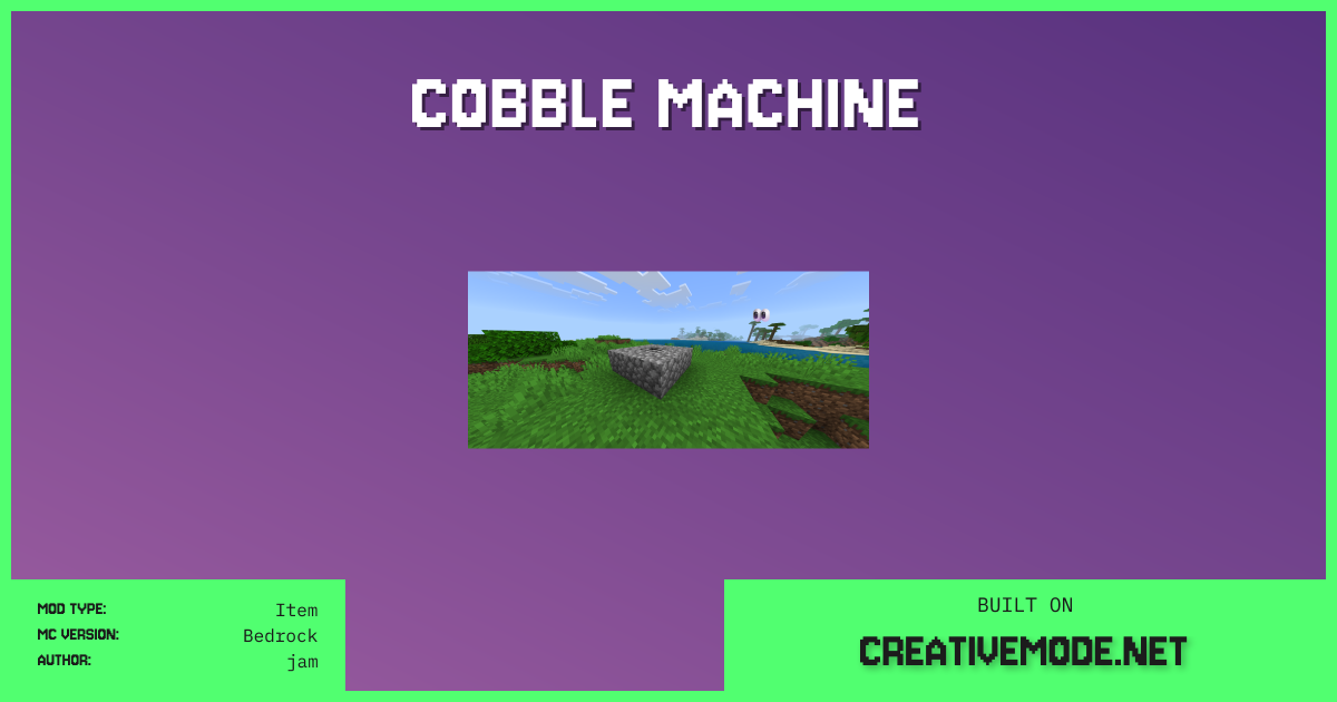 Cobble Machine | Free Bedrock Addon | CreativeMode