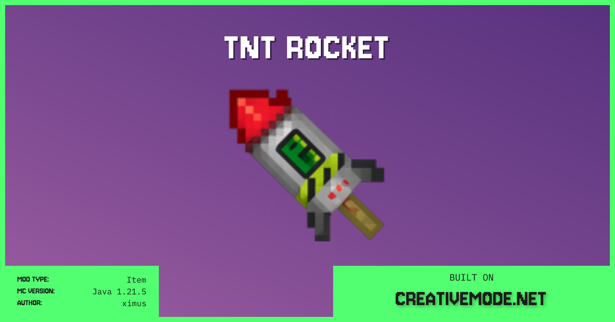 TNT Rocket | Free Java 1.21.5 Mod | CreativeMode