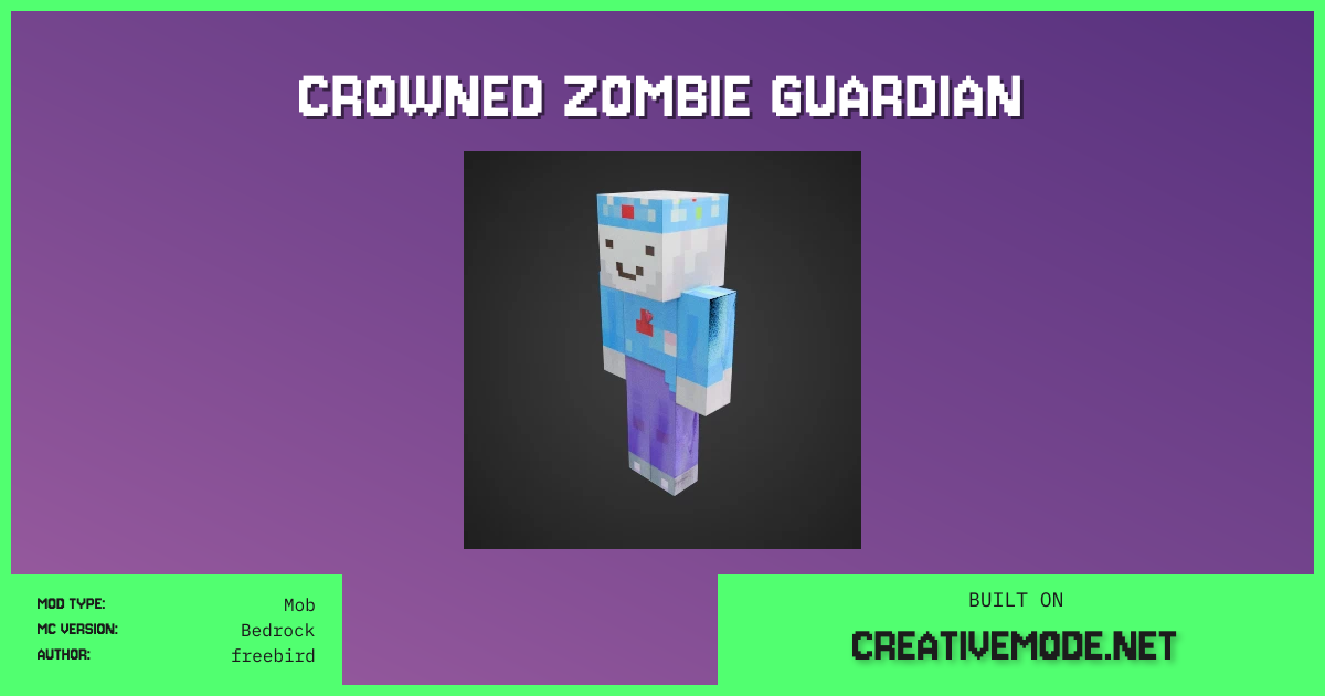 Crowned Zombie Guardian | Free Bedrock Addon | CreativeMode