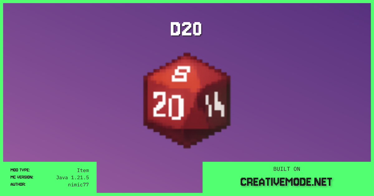 D20 | Free Java 1.21.5 Mod | CreativeMode