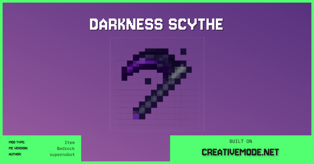 Darkness Scythe | Free Bedrock Addon | CreativeMode
