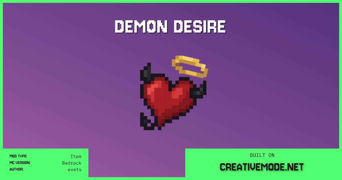 Demon Desire | Free Bedrock Addon | CreativeMode