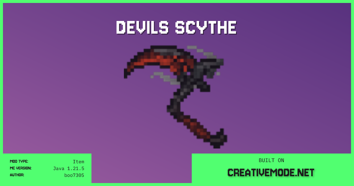Devils Scythe | Free Java 1.21.5 Mod | CreativeMode