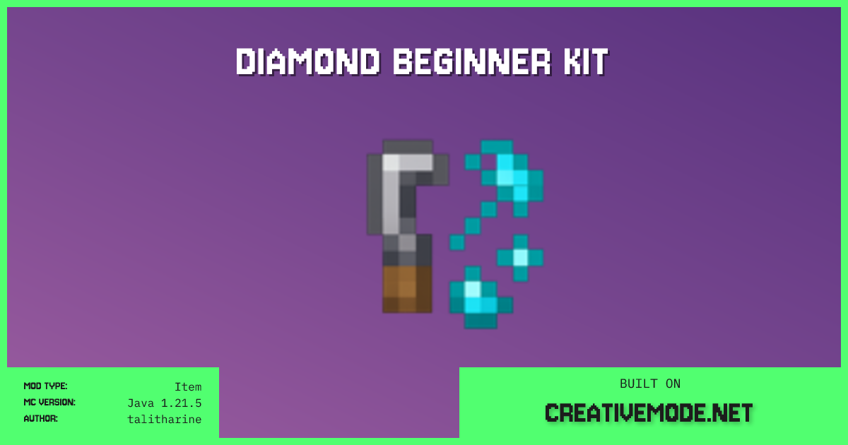 Diamond Beginner Kit | Free Java 1.21.5 Mod | CreativeMode