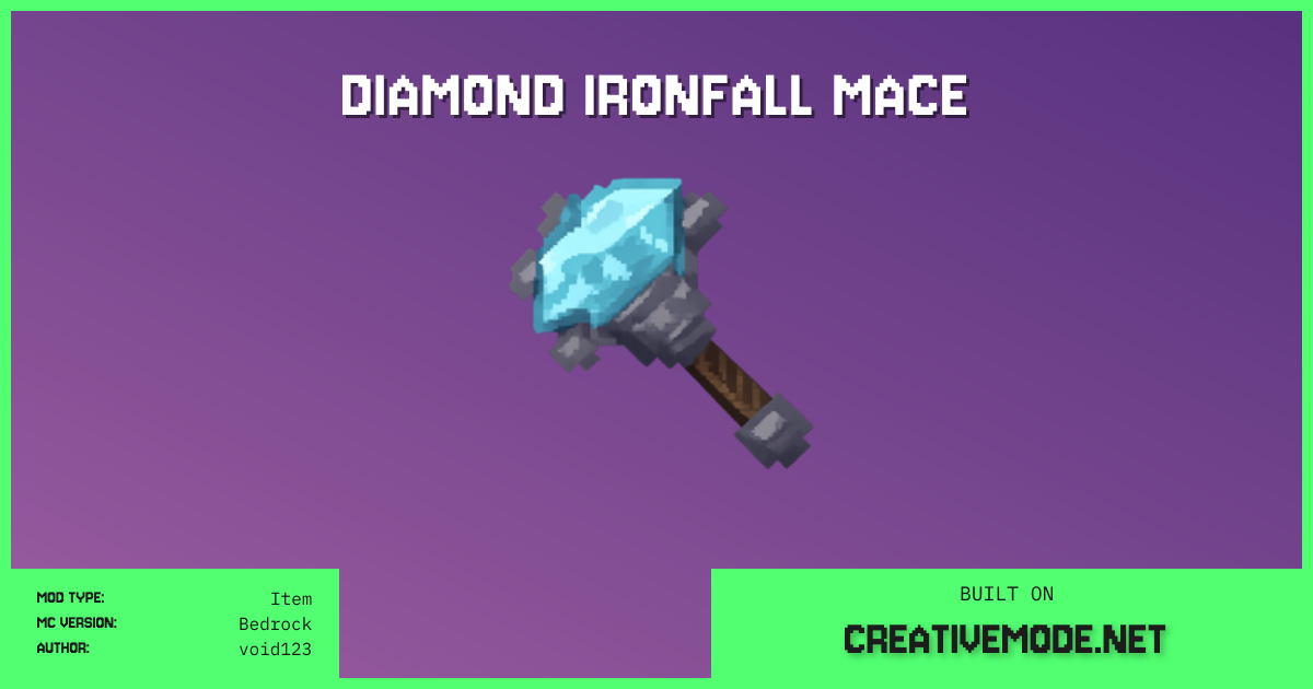 Diamond Ironfall Mace | Free Bedrock Addon | CreativeMode