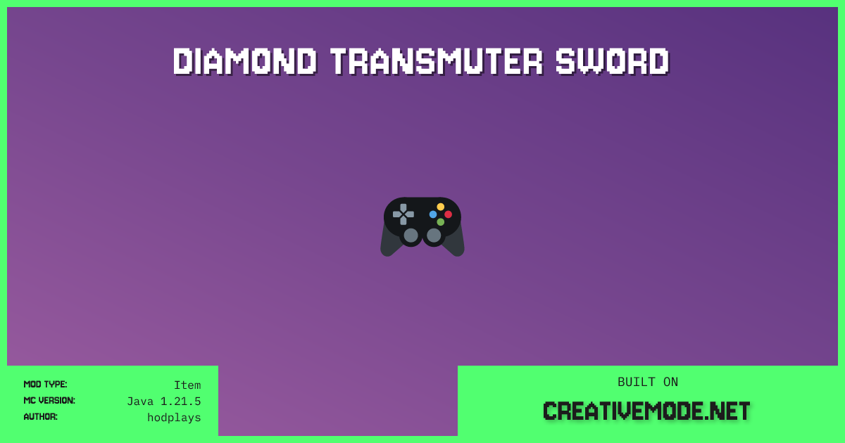 Diamond Transmuter Sword | Free Java 1.21.5 Mod | CreativeMode
