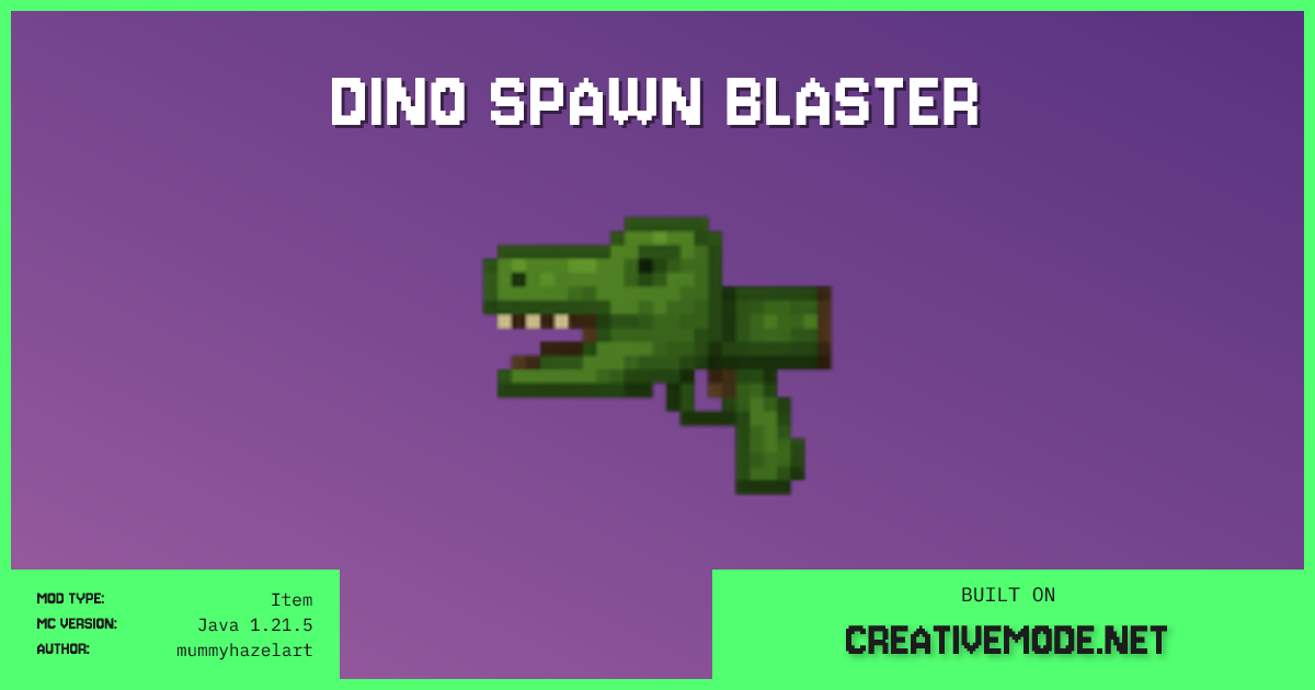 Dino Spawn Blaster | Free Java 1.21.5 Mod | CreativeMode