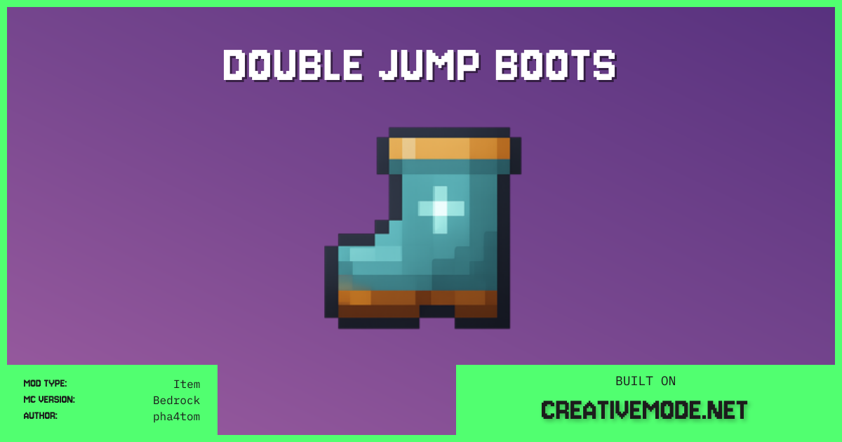 Double Jump Boots | Free Bedrock Addon | CreativeMode