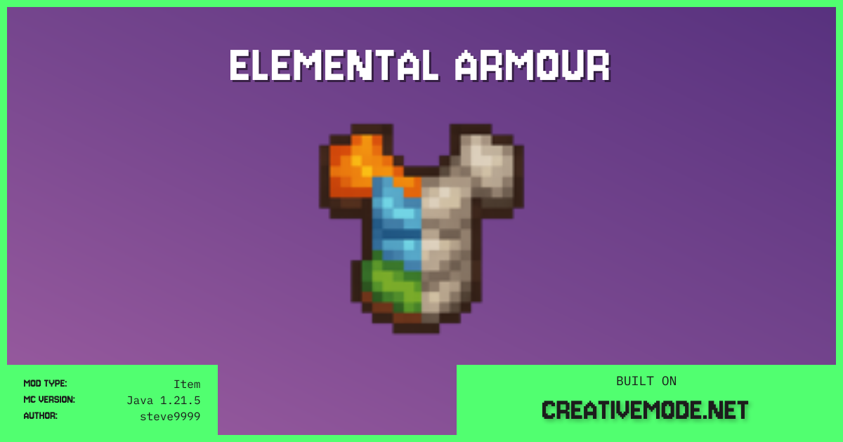 Elemental Armour | Free Java 1.21.5 Mod | CreativeMode