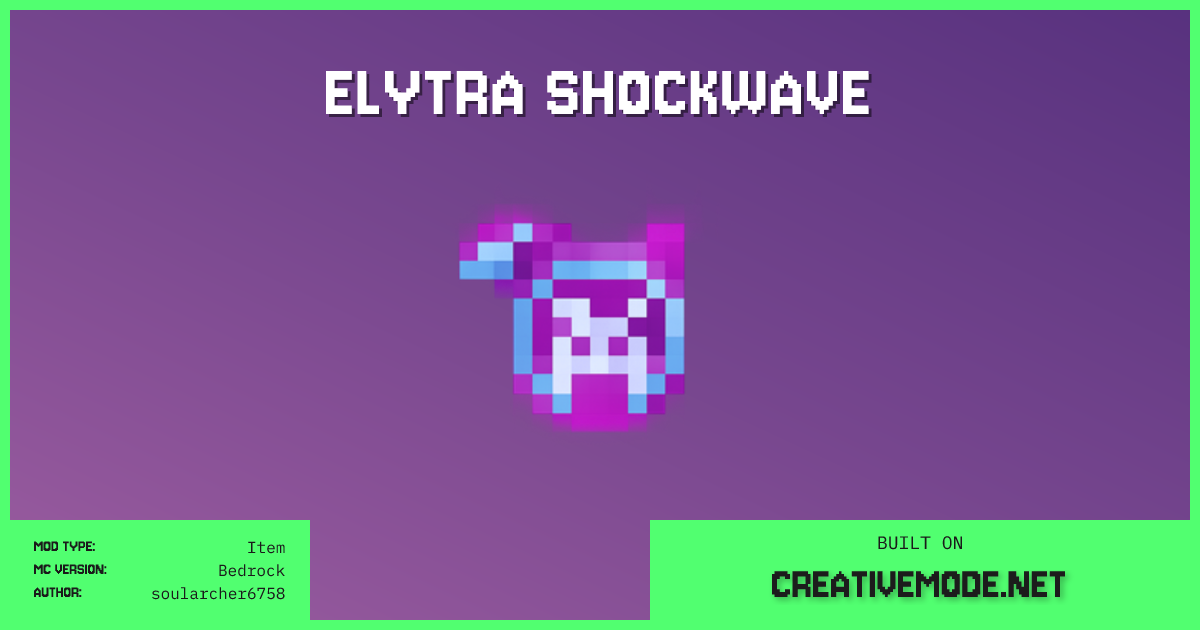 Elytra Shockwave | Free Bedrock Addon | CreativeMode