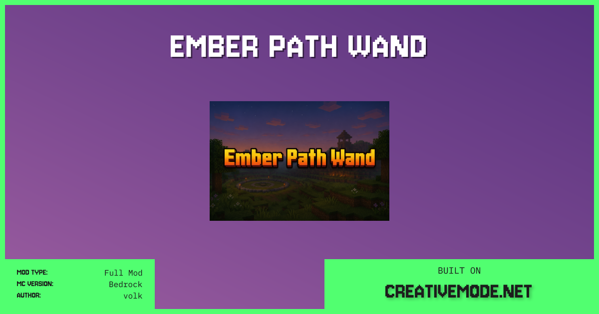 Ember Path Wand | Free Bedrock Addon | CreativeMode