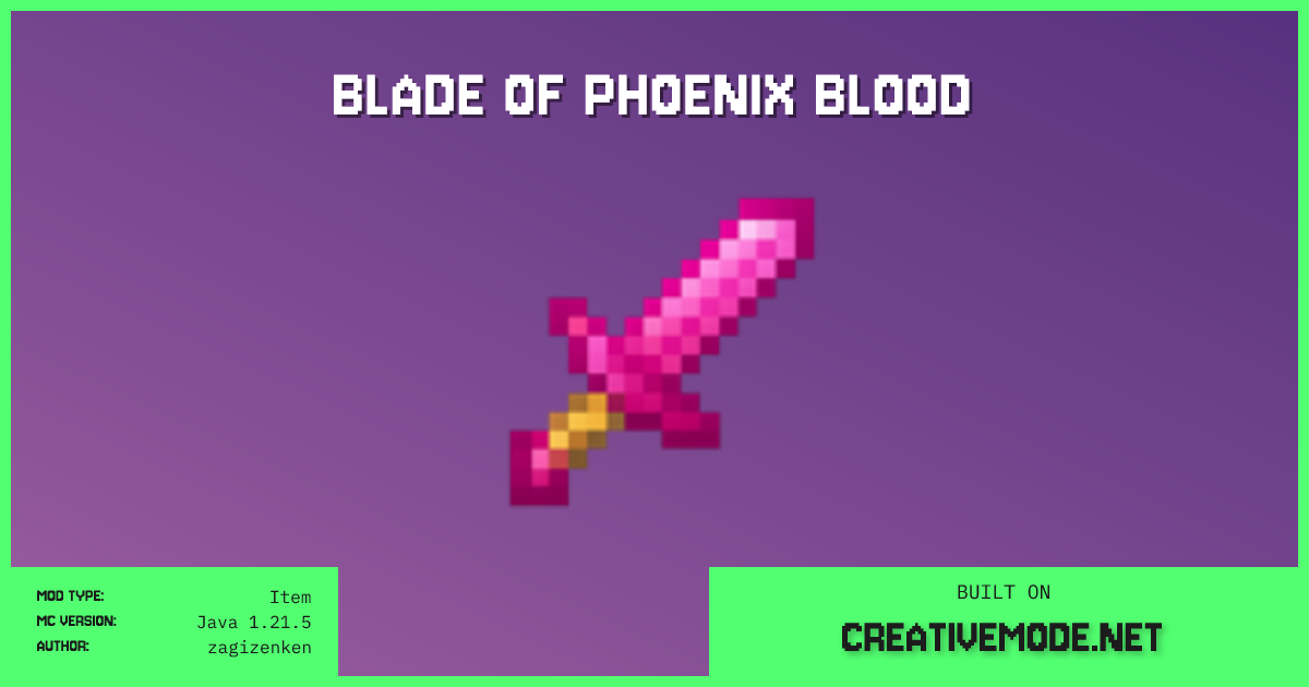 Blade of Phoenix Blood | Free Java 1.21.5 Mod | CreativeMode