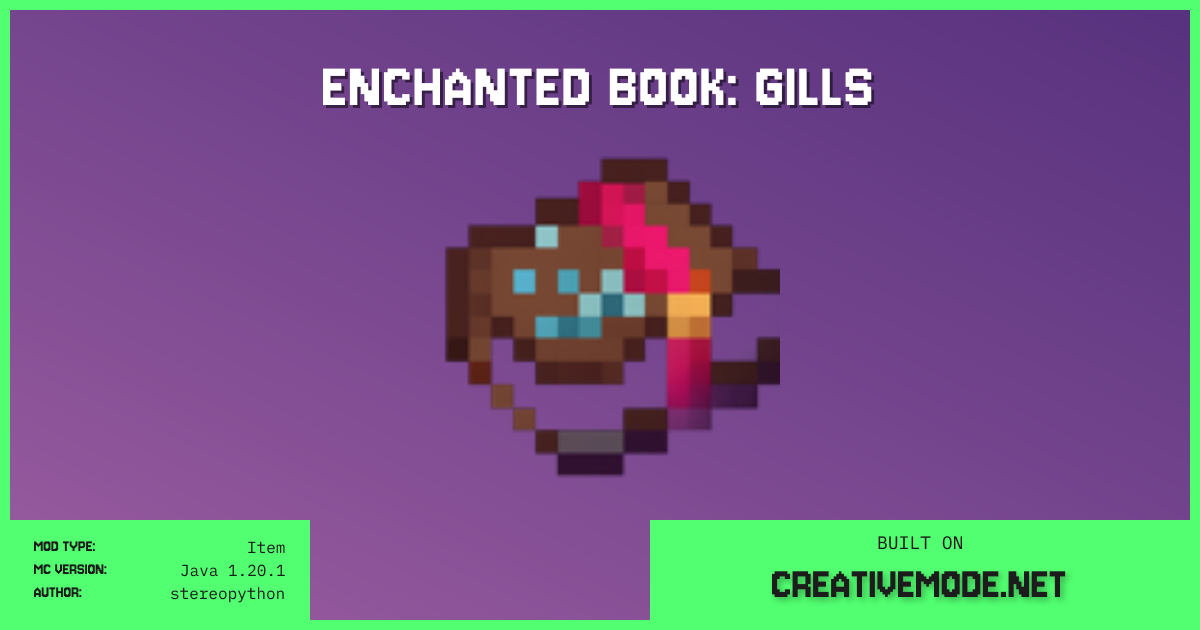 Enchanted Book: Gills | Free Java 1.20.1 Mod | CreativeMode