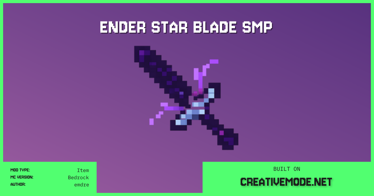 Ender Star blade SMP | Free Bedrock Addon | CreativeMode