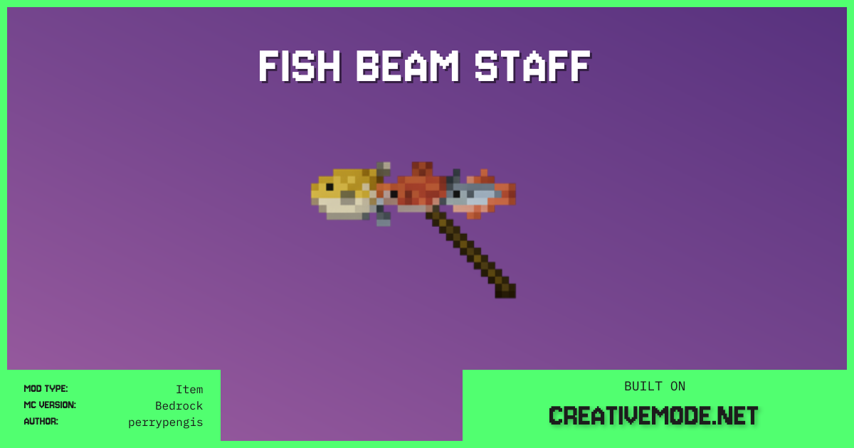 Fish Beam Staff | Free Bedrock Addon | CreativeMode