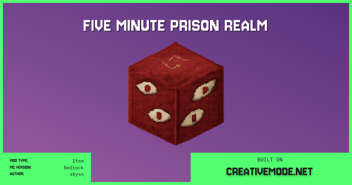 Five Minute Prison Realm | Free Bedrock Addon | CreativeMode