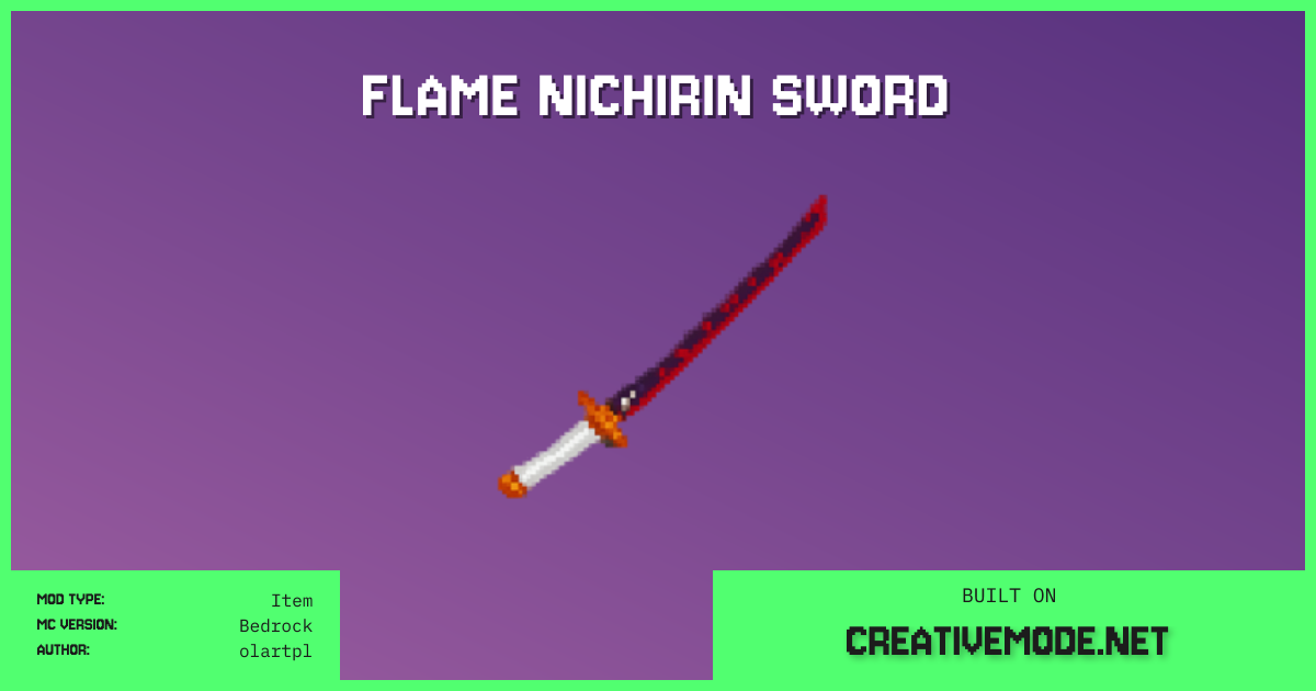 Flame Nichirin Sword | Free Bedrock Addon | CreativeMode