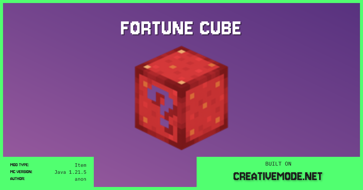 Fortune Cube | Free Java 1.21.5 Mod | CreativeMode
