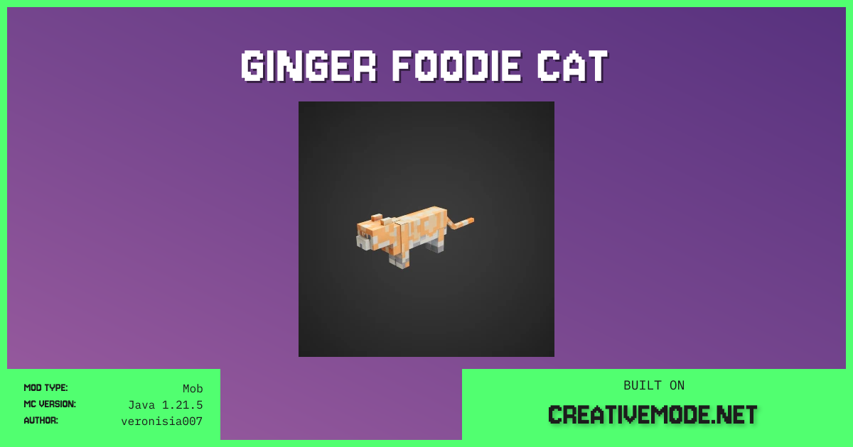 Ginger Foodie Cat | Free Java 1.21.5 Mod | CreativeMode