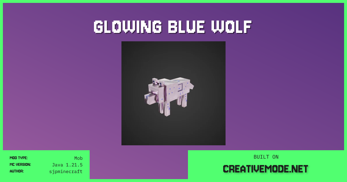 Glowing Blue Wolf | Free Java 1.21.5 Mod | CreativeMode