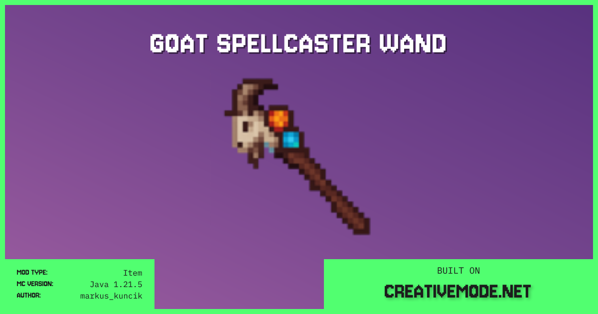 Goat Spellcaster Wand | Free Java 1.21.5 Mod | CreativeMode