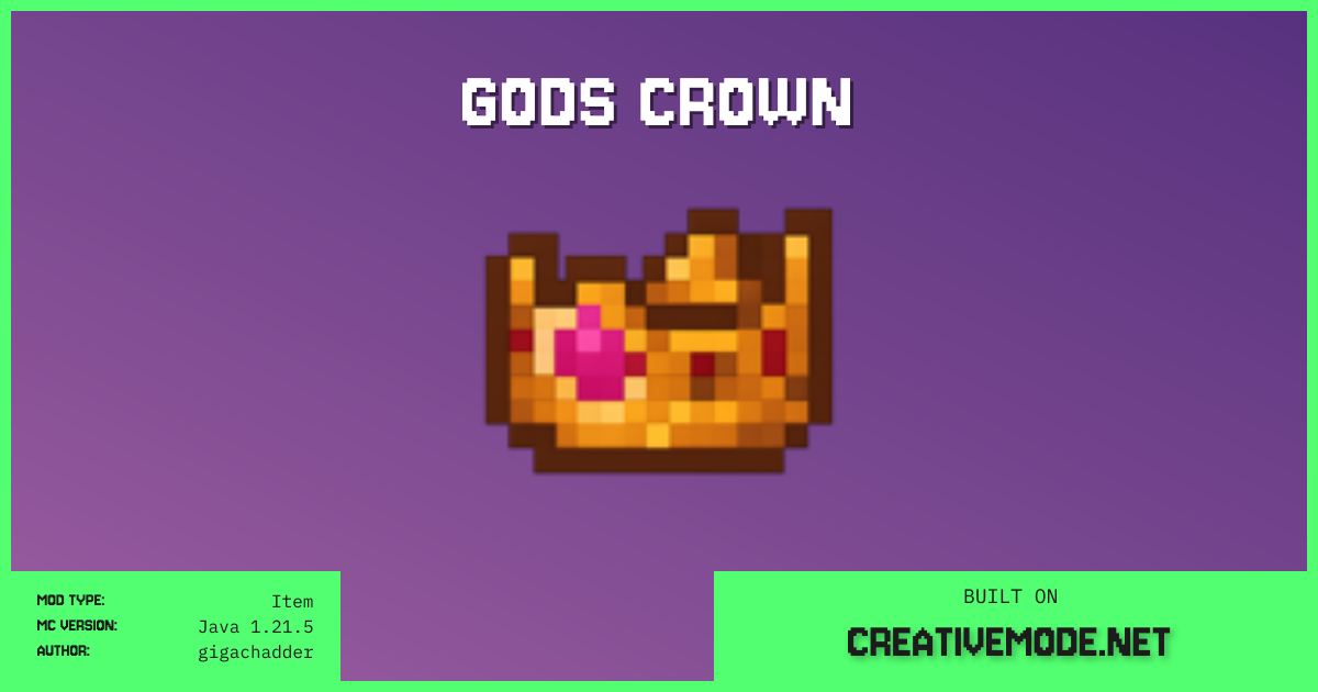 Gods Crown | Free Java 1.21.5 Mod | CreativeMode