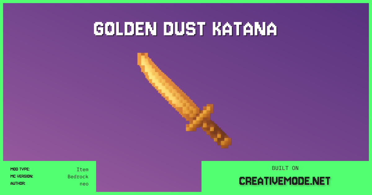 Golden Dust Katana | Free Bedrock Addon | CreativeMode