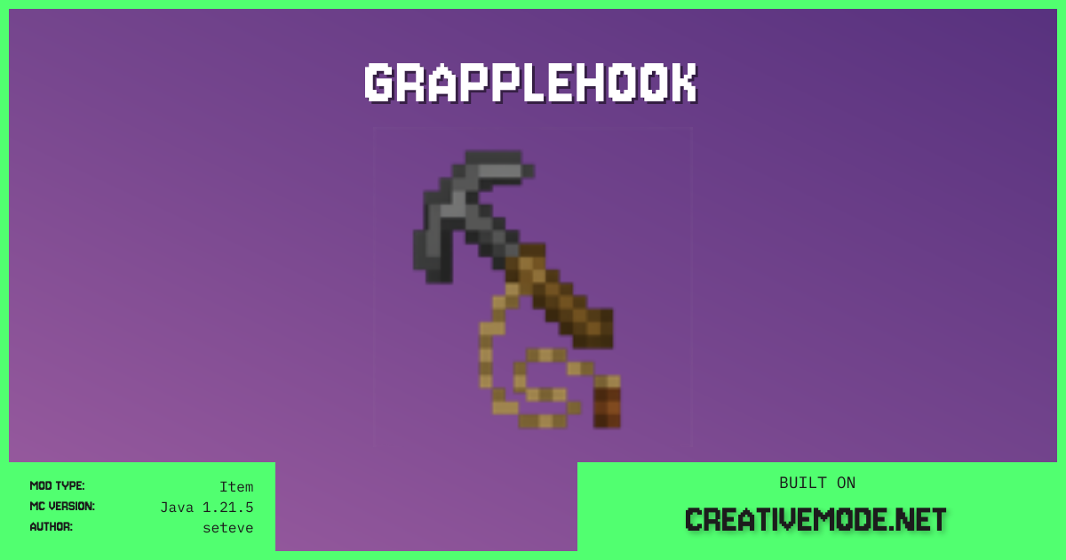 Grapplehook | Free Java 1.21.5 Mod | CreativeMode