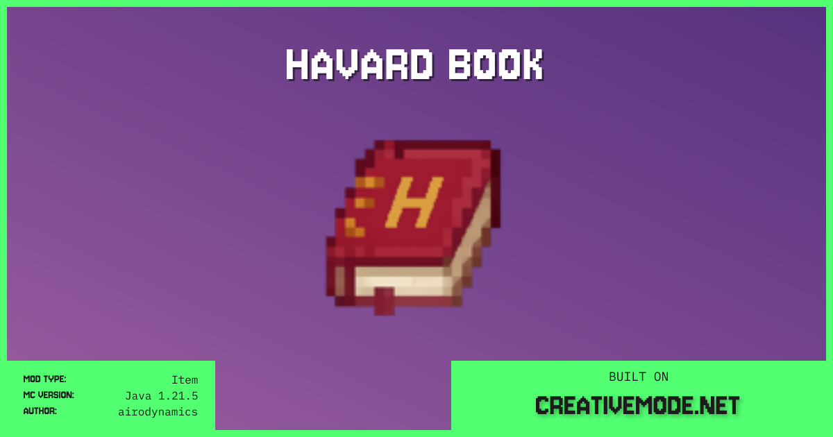 Havard Book | Free Java 1.21.5 Mod | CreativeMode