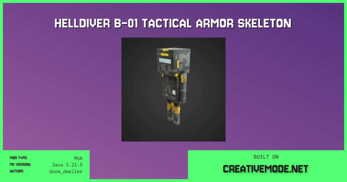 Helldiver B-01 Tactical Armor Skeleton | Free Java 1.21.5 Mod ...