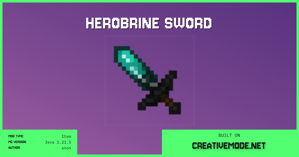 Herobrine Sword | Free Java 1.21.5 Mod | CreativeMode