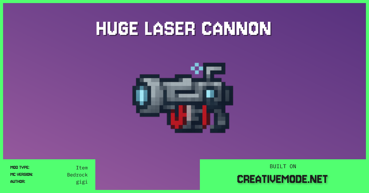 Huge Laser Cannon | Free Bedrock Addon | CreativeMode