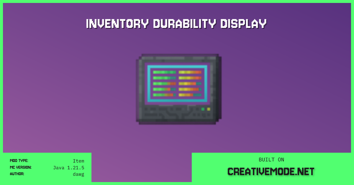 Inventory Durability Display | Free Java 1.21.5 Mod | CreativeMode