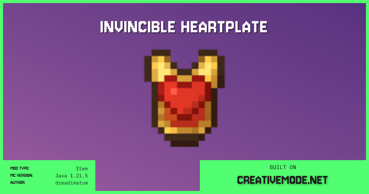 Invincible Heartplate | Free Java 1.21.5 Mod | CreativeMode