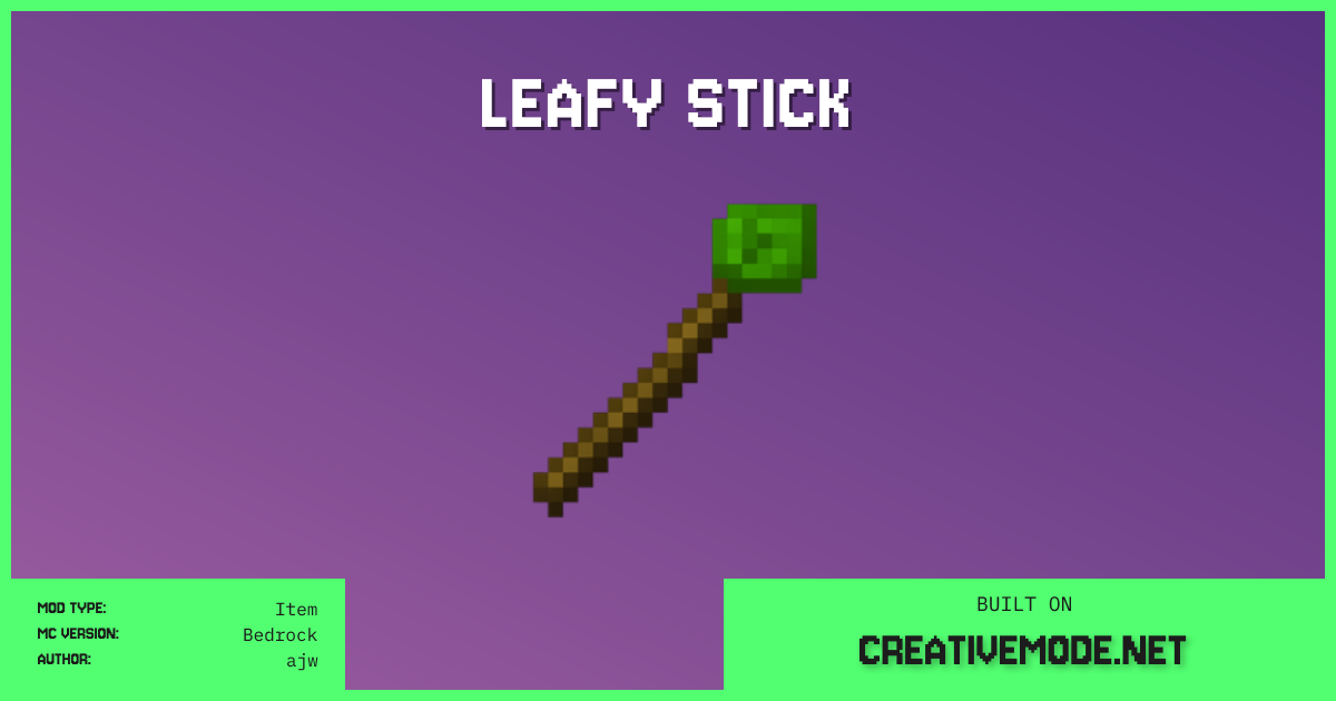 Leafy Stick | Free Bedrock Addon | CreativeMode