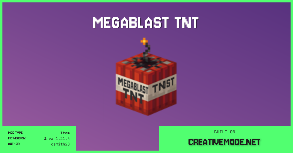 Megablast TNT | Free Java 1.21.5 Mod | CreativeMode
