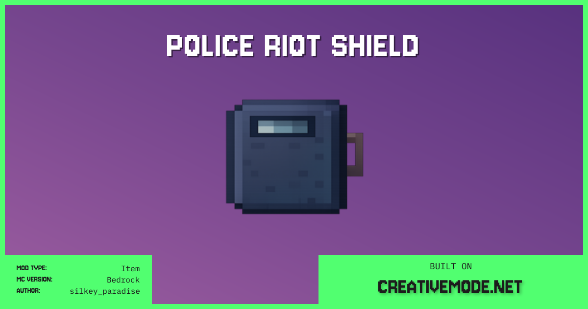 Police Riot Shield | Free Bedrock Addon | CreativeMode