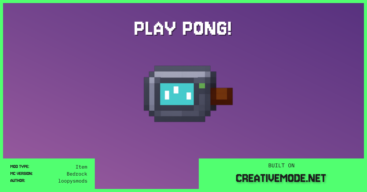 Play pong! | Free Bedrock Addon | CreativeMode