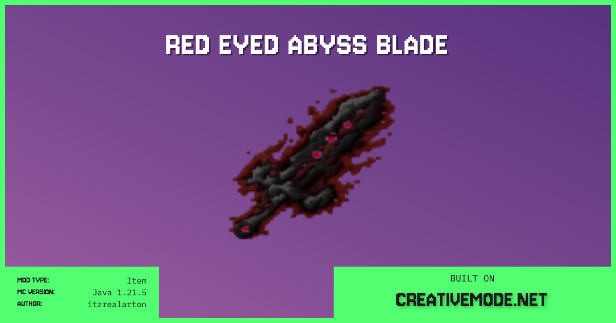 Red Eyed Abyss Blade | Free Java 1.21.5 Mod | CreativeMode
