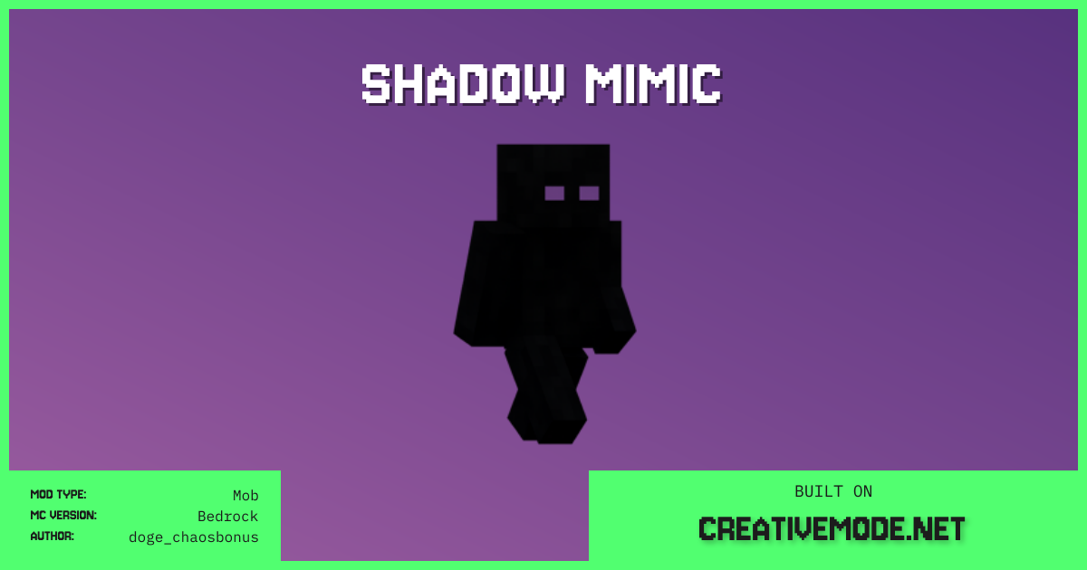 Shadow Mimic | Free Bedrock Addon | CreativeMode
